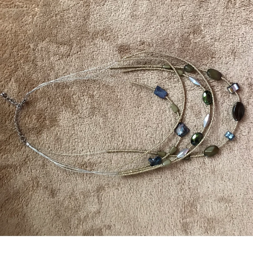 Stacked Beaded Necklace - Gem